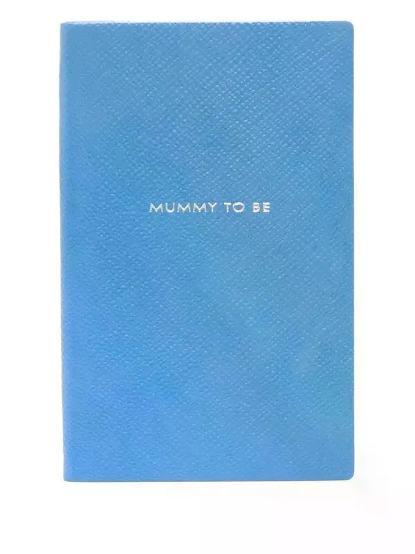 Smythson Mummy To Be Panama Notebook - Blue