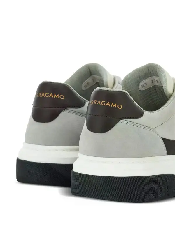 FERRAGAMO Gancini-embroidered Leather Sneakers