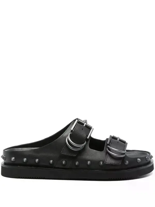 Ash Urus Studded Leather Sandals - Black