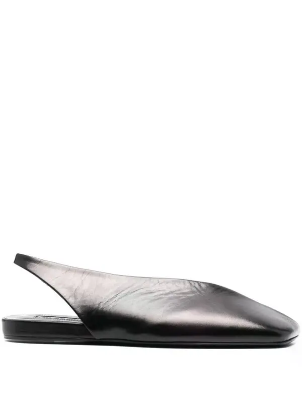 JIL SANDER Asymmetric Toe Leather Ballerina Flats