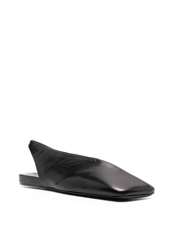 JIL SANDER Asymmetric Toe Leather Ballerina Flats