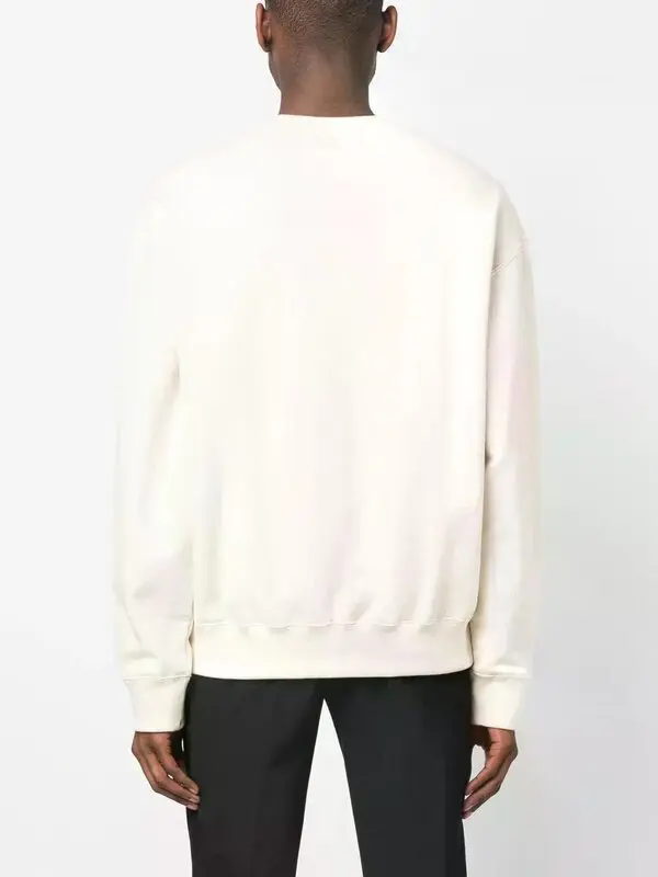 JIL SANDER Logo-print Crew Neck Sweatshirt - Neutrals