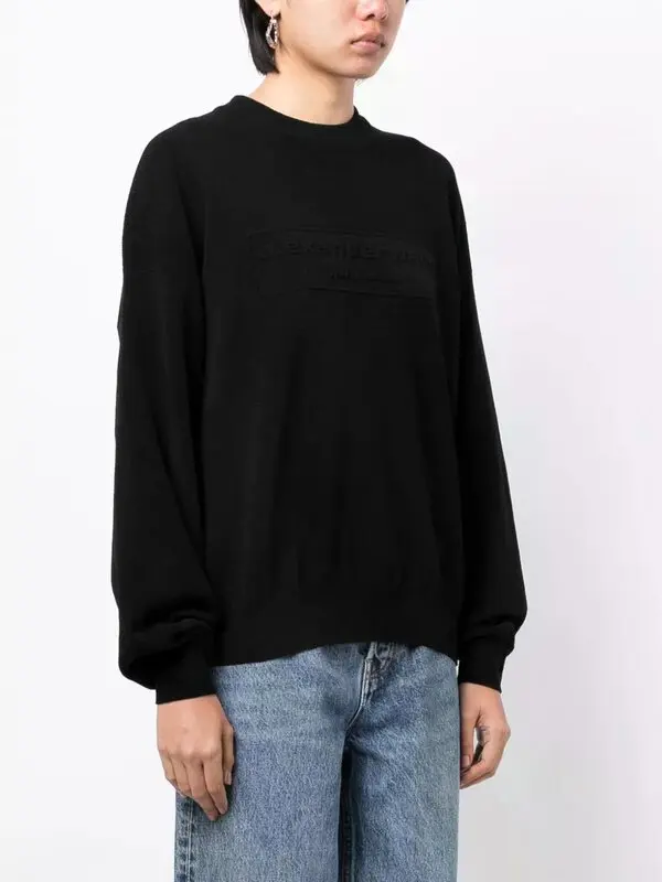 Alexander Wang Logo-embroidered Ribbed Sweater