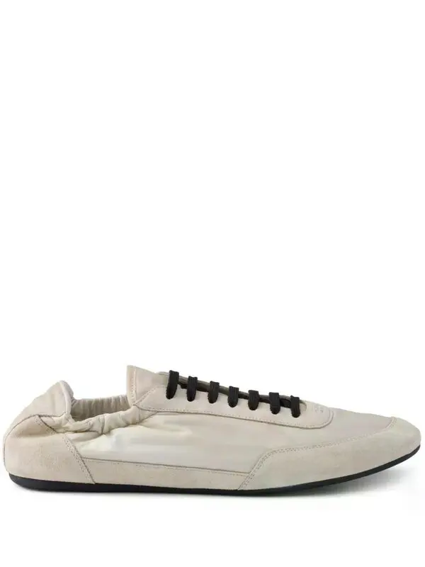 Prada Re-nylon And Suede Elasticized Sneakers - Neutrals