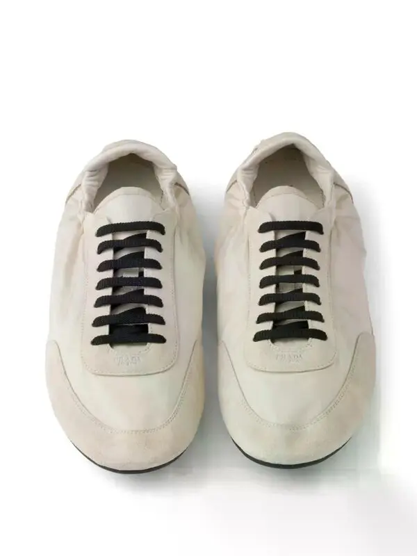Prada Re-nylon And Suede Elasticized Sneakers - Neutrals