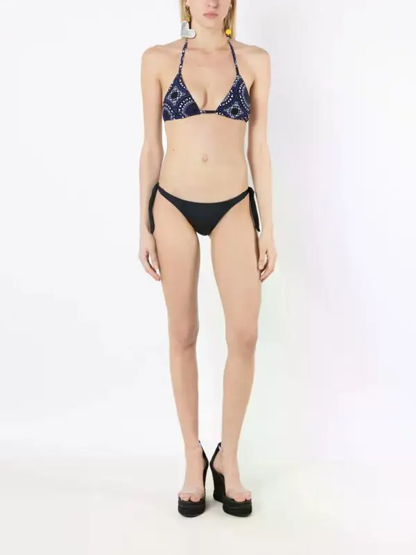 AMIR SLAMA Abstract-pattern Triangle Two Piece Bikini