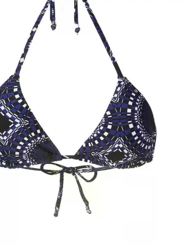 AMIR SLAMA Abstract-pattern Triangle Two Piece Bikini