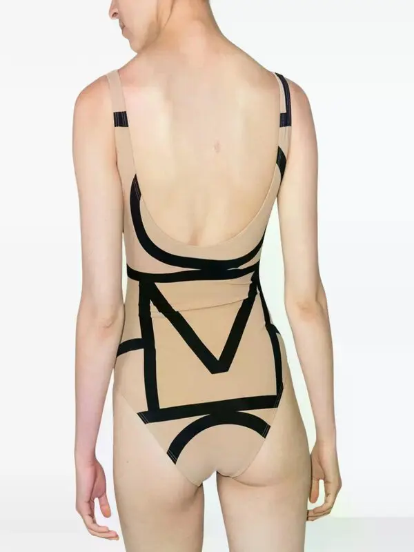 TOTEME Monogram One Piece Swimsuit - Neutrals