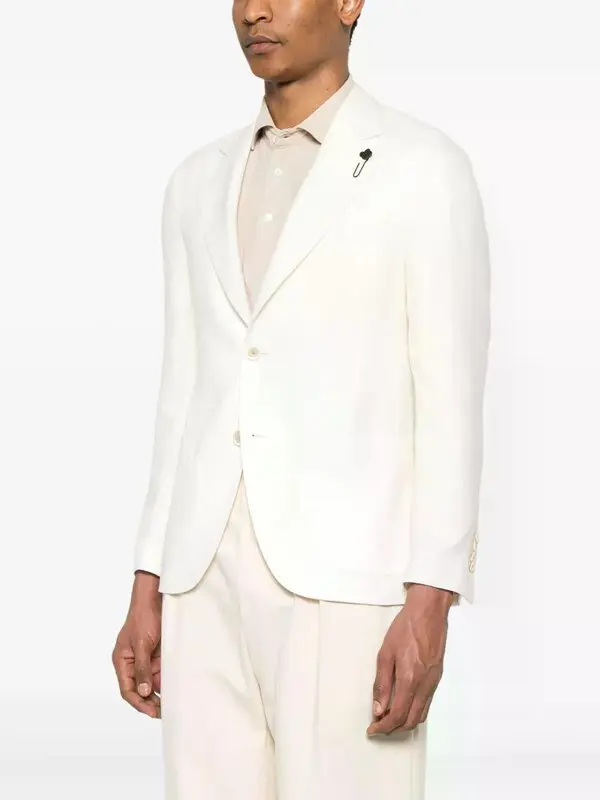 LARDINI Single-breasted Blazer - White