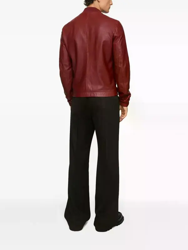 Dolce & Gabbana Logo-appliqué Leather Jacket