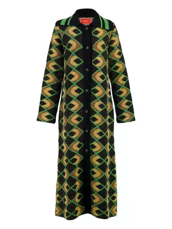 La DoubleJ Geometric-pattern Coat