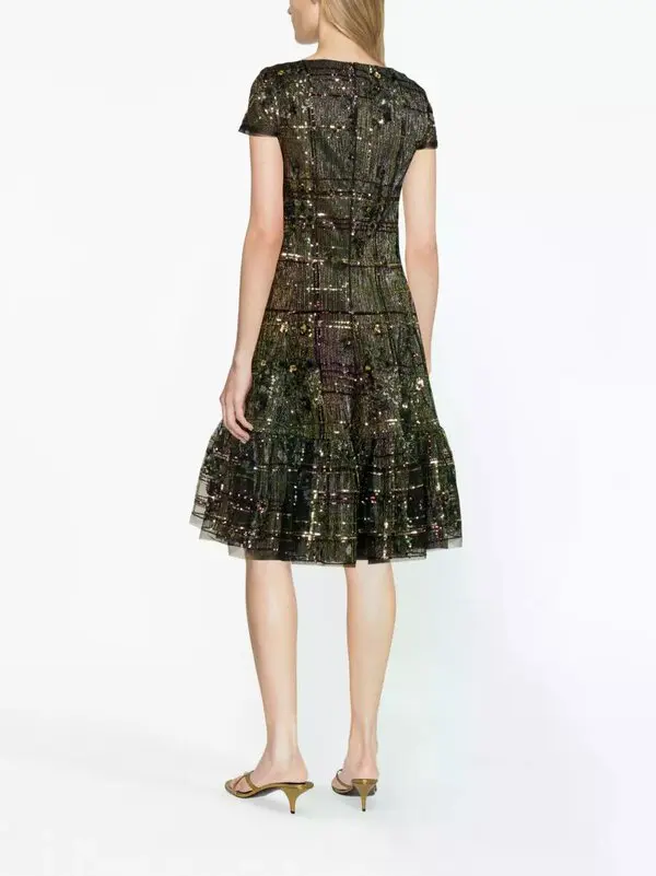 Talbot Runhof Sequin-embellished Metallic Dress