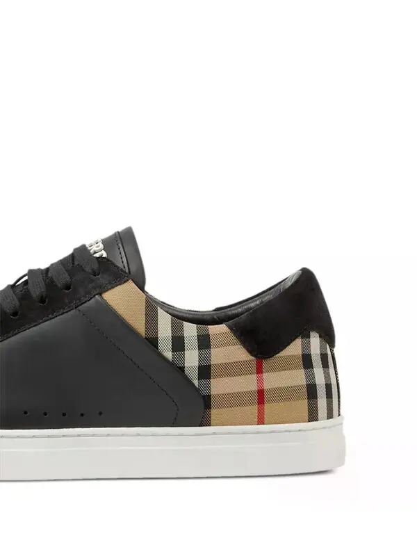Burberry Check Print Lace-up Calf Leather Sneakers