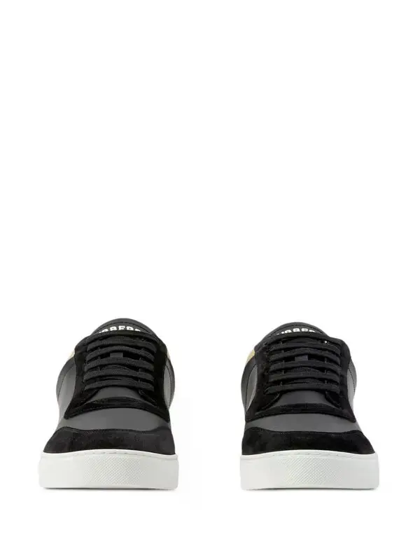 Burberry Check Print Lace-up Calf Leather Sneakers