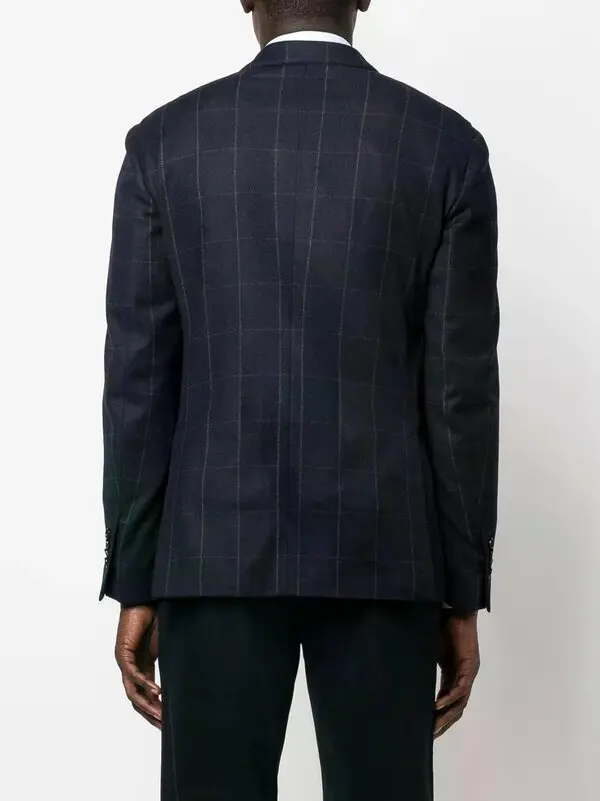 LARDINI Double-breasted Checked Blazer