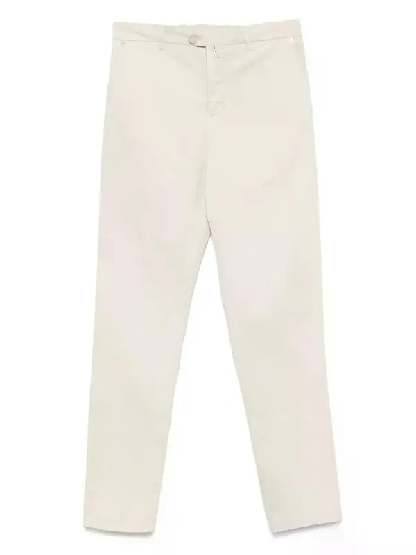 Kiton Chinos With Logo Patch - Neutrals