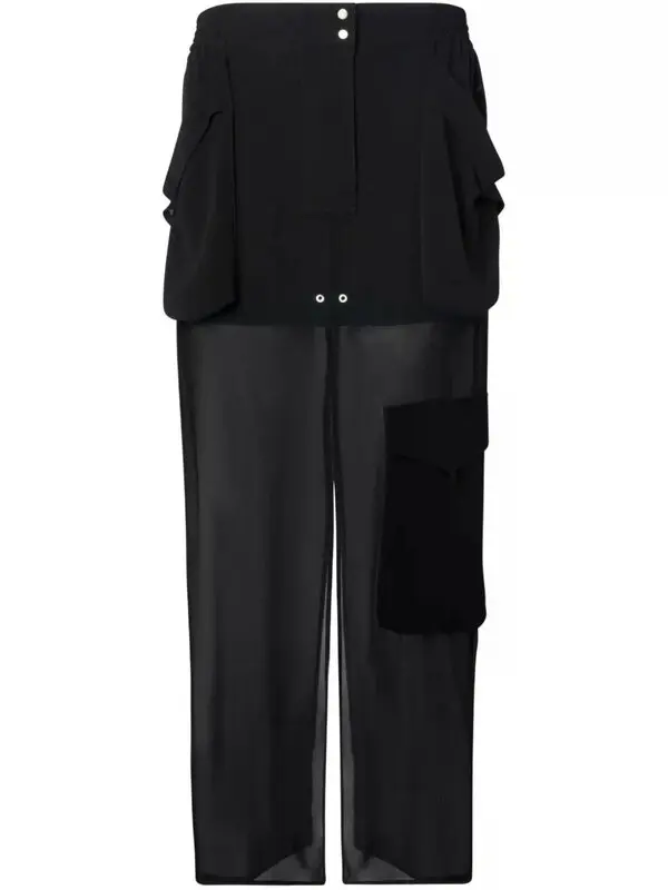 Pinko Georgette Maxi Skirt - Black