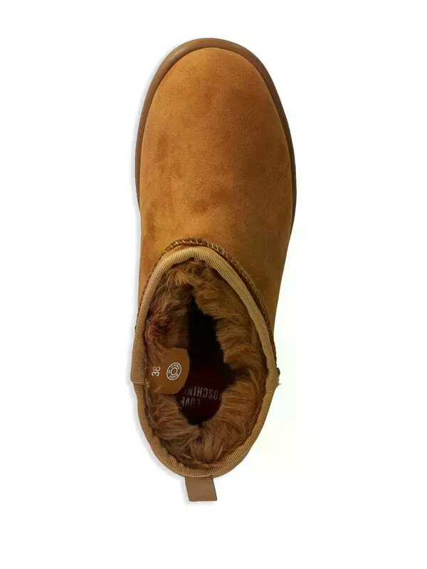 Moschino Logo-patch Boots - Brown