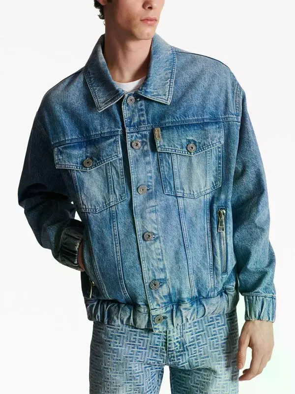 Balmain 70s Logo-patch Denim Jacket