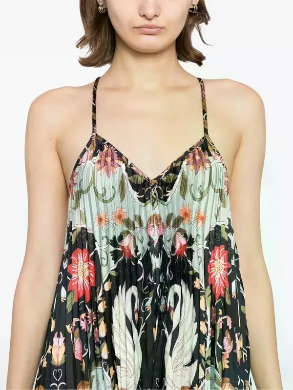 Farm Rio Pleated Sleeveless Dress