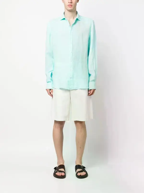 HACKETT Logo-embroidered Linen Shirt