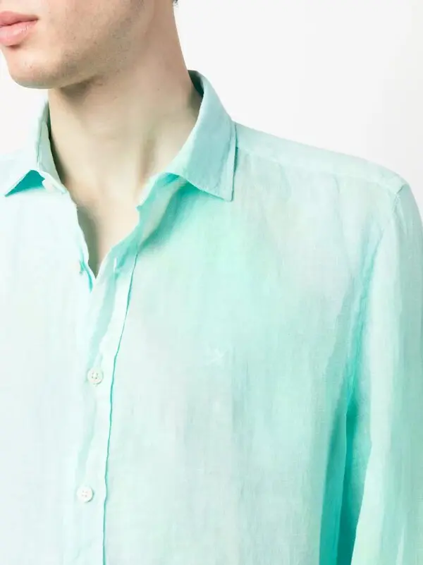 HACKETT Logo-embroidered Linen Shirt