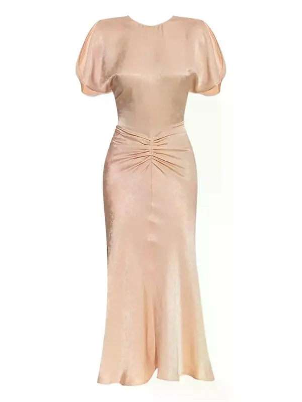 Victoria Beckham Draped-detailing Midi Dress