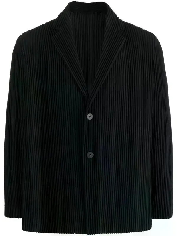 Issey Miyake Plissé Single-breasted Blazer - Black