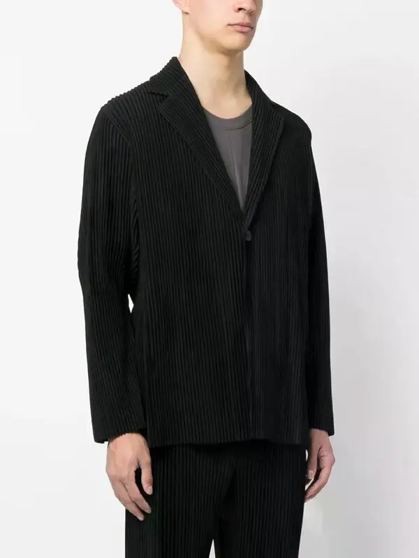 Issey Miyake Plissé Single-breasted Blazer - Black