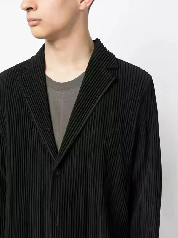 Issey Miyake Plissé Single-breasted Blazer - Black