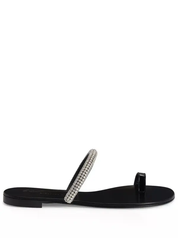 GIUSEPPE ZANOTTI Galassia Rhinestone-embellished Toe-loop Flat Sandals