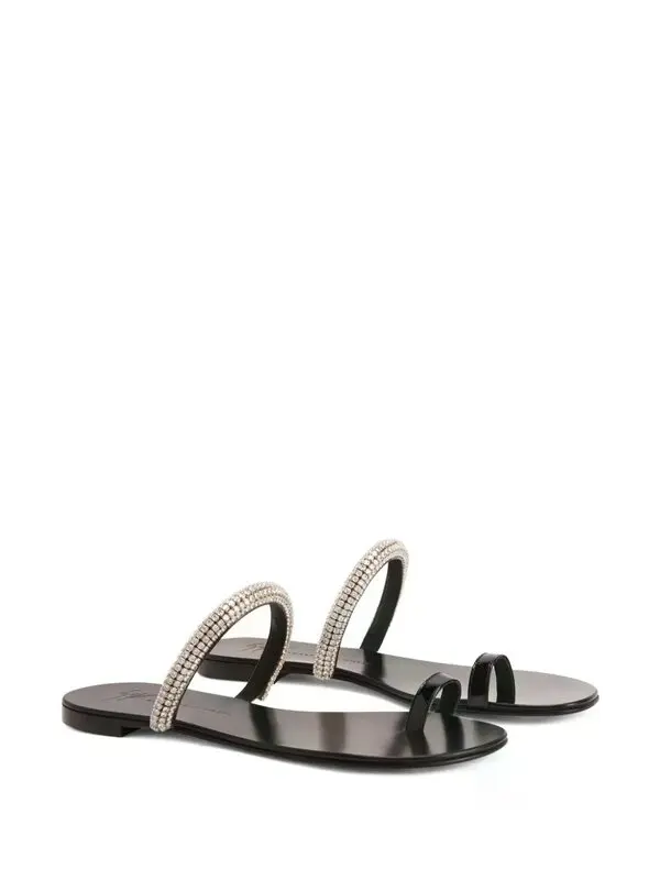 GIUSEPPE ZANOTTI Galassia Rhinestone-embellished Toe-loop Flat Sandals