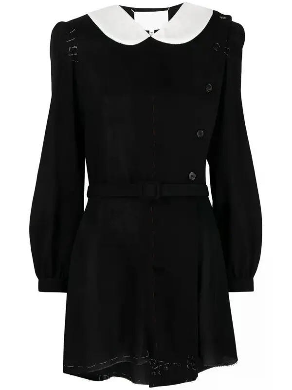 MAISON MARGIELA Peter Pan-collar Wool Minidress - Black