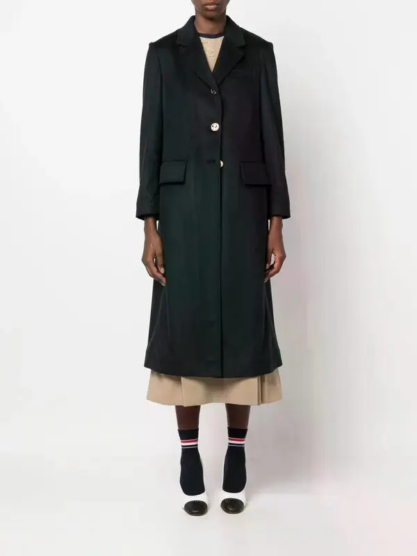 Thom Browne Wide-lapel Single-breasted Overcoat