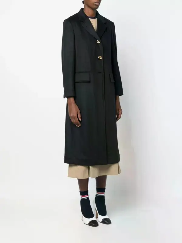 Thom Browne Wide-lapel Single-breasted Overcoat