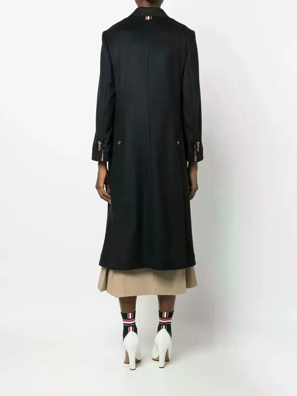 Thom Browne Wide-lapel Single-breasted Overcoat
