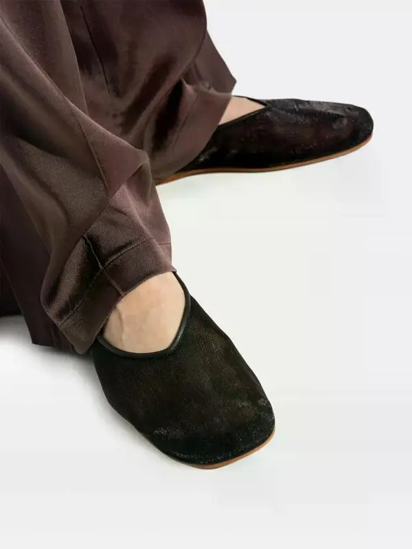 FORTE_FORTE Tulle Ballerina Flats - Black