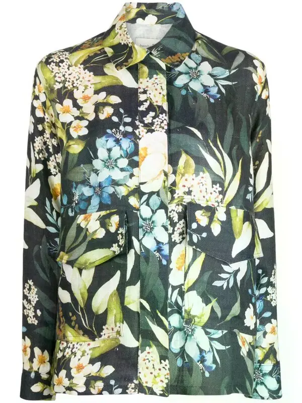 BAMBAH Gardenia Linen Trench Coat - Black
