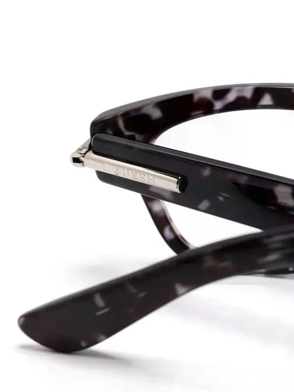 Alexander McQueen Tortoiseshell-effect Square Frame Glasses - Black
