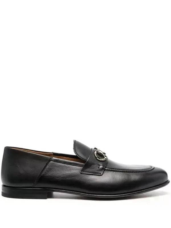 FERRAGAMO Gancini-buckle Leather Loafers