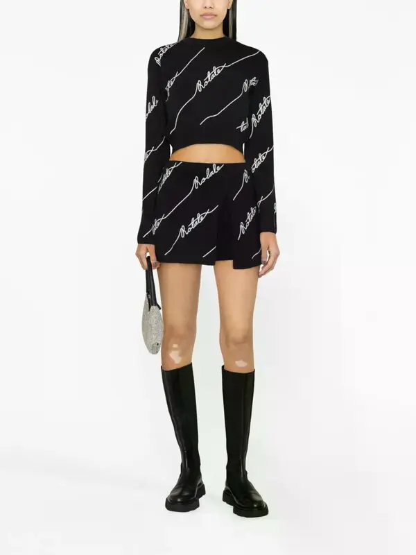 ROTATE BY BIRGER CHRISTENSEN Logo-embellished Cropped Jumper