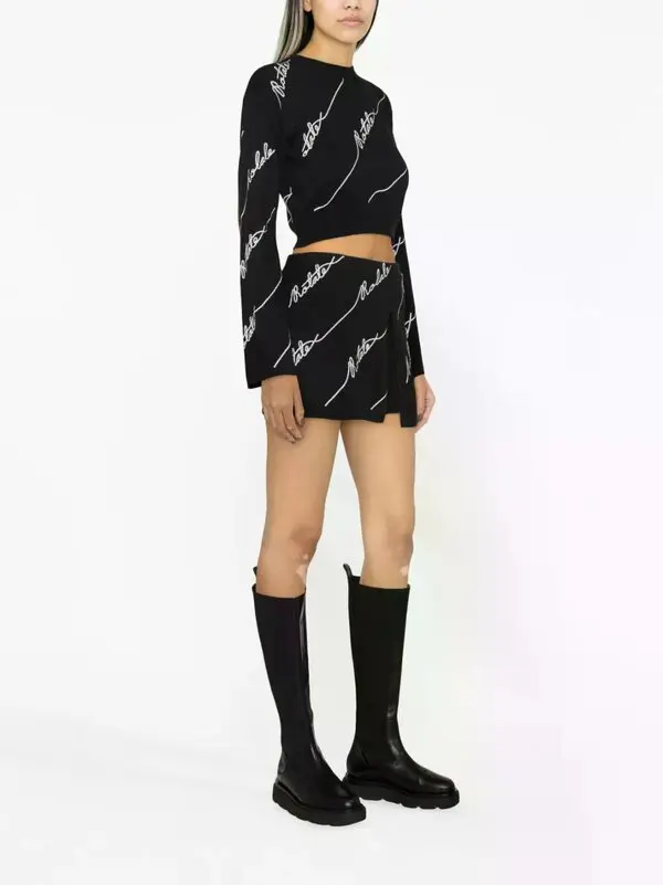 ROTATE BY BIRGER CHRISTENSEN Logo-embellished Cropped Jumper