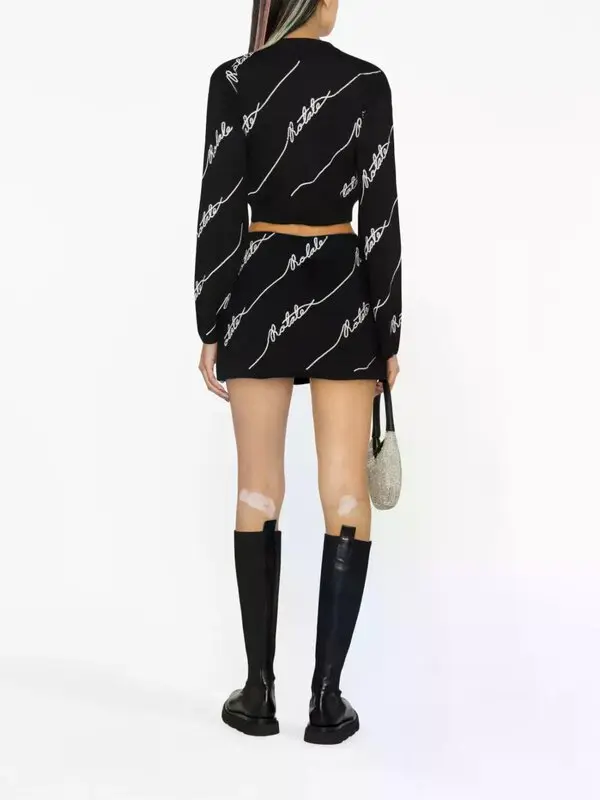 ROTATE BY BIRGER CHRISTENSEN Logo-embellished Cropped Jumper