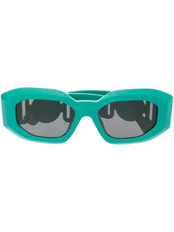 Versace Medusa Head-detail Oval-frame Sunglasses - Green
