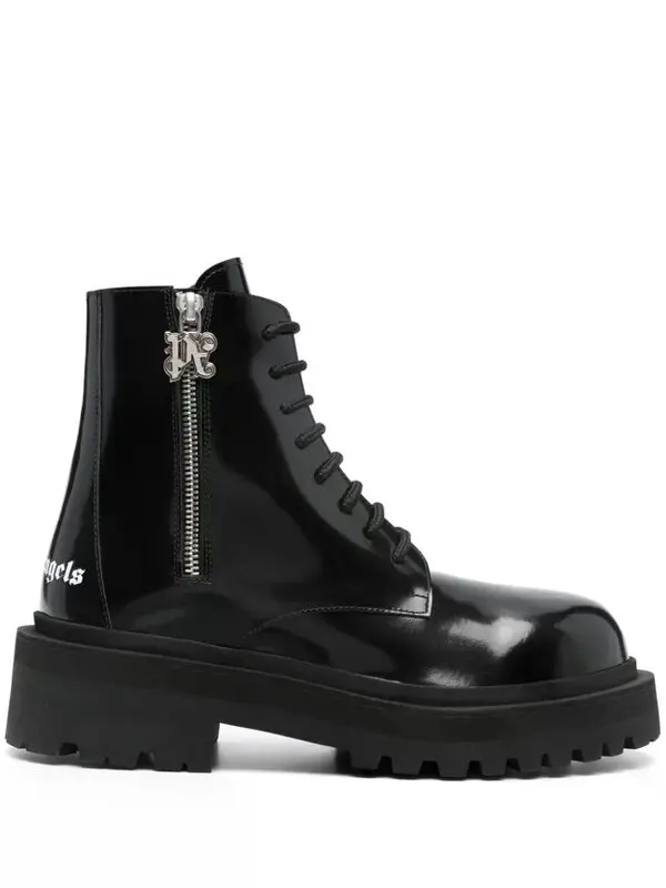 Palm Angels Logo-print Lace-up Boots