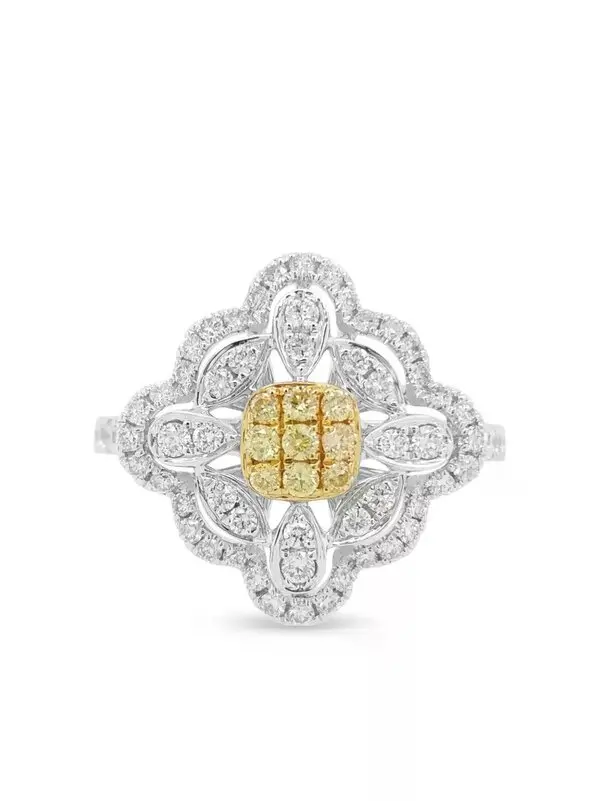 HYT JEWELRY 18kt Gold And Platinum Diamond Ring - Silver