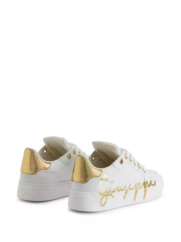 GIUSEPPE ZANOTTI Leather Logo Print Sneakers