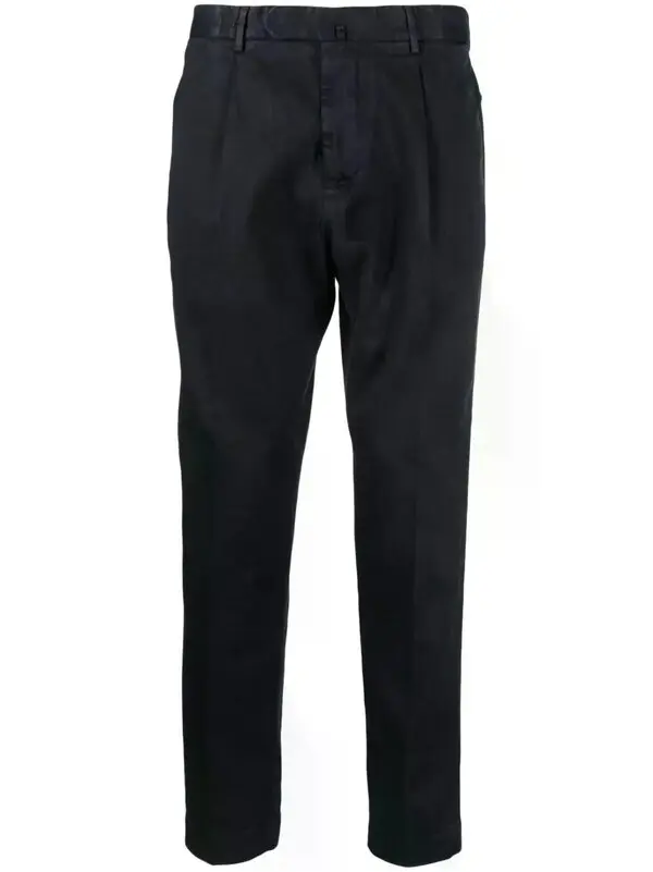 DELL'OGLIO Pleated Tapered-leg Trousers - Blue