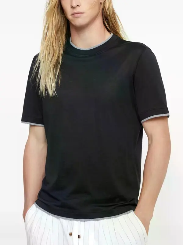 Brunello Cucinelli Layered-effect Silk-cotton T-shirt