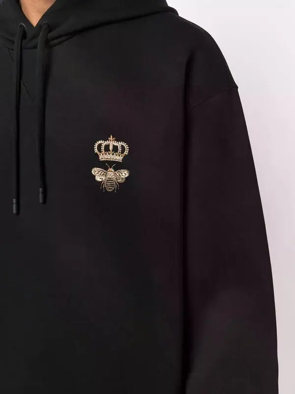 Dolce & Gabbana Embroidered Cotton-blend Hoodie - Black